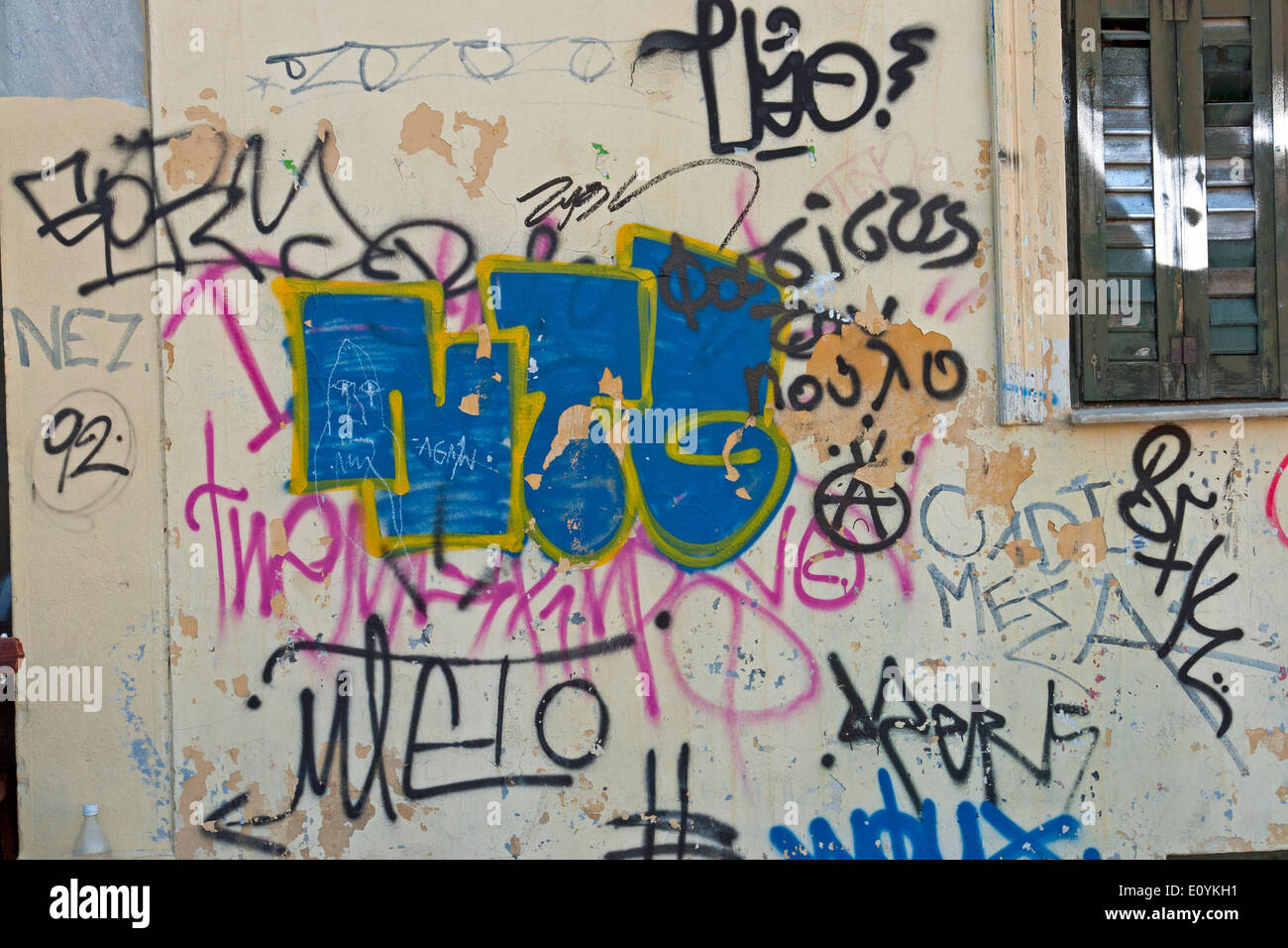 Graffiti on walls in Athens, Greece Stock Photo - Alamy