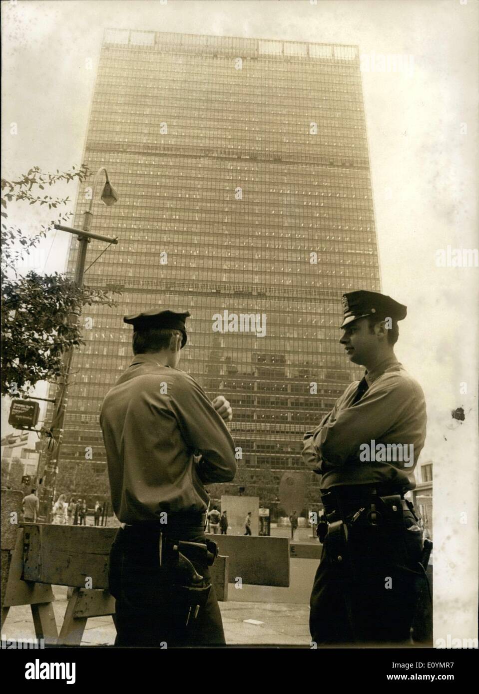 Oct. 16, 1970 - Police Officers Patrol the United Nations' Offices in ...