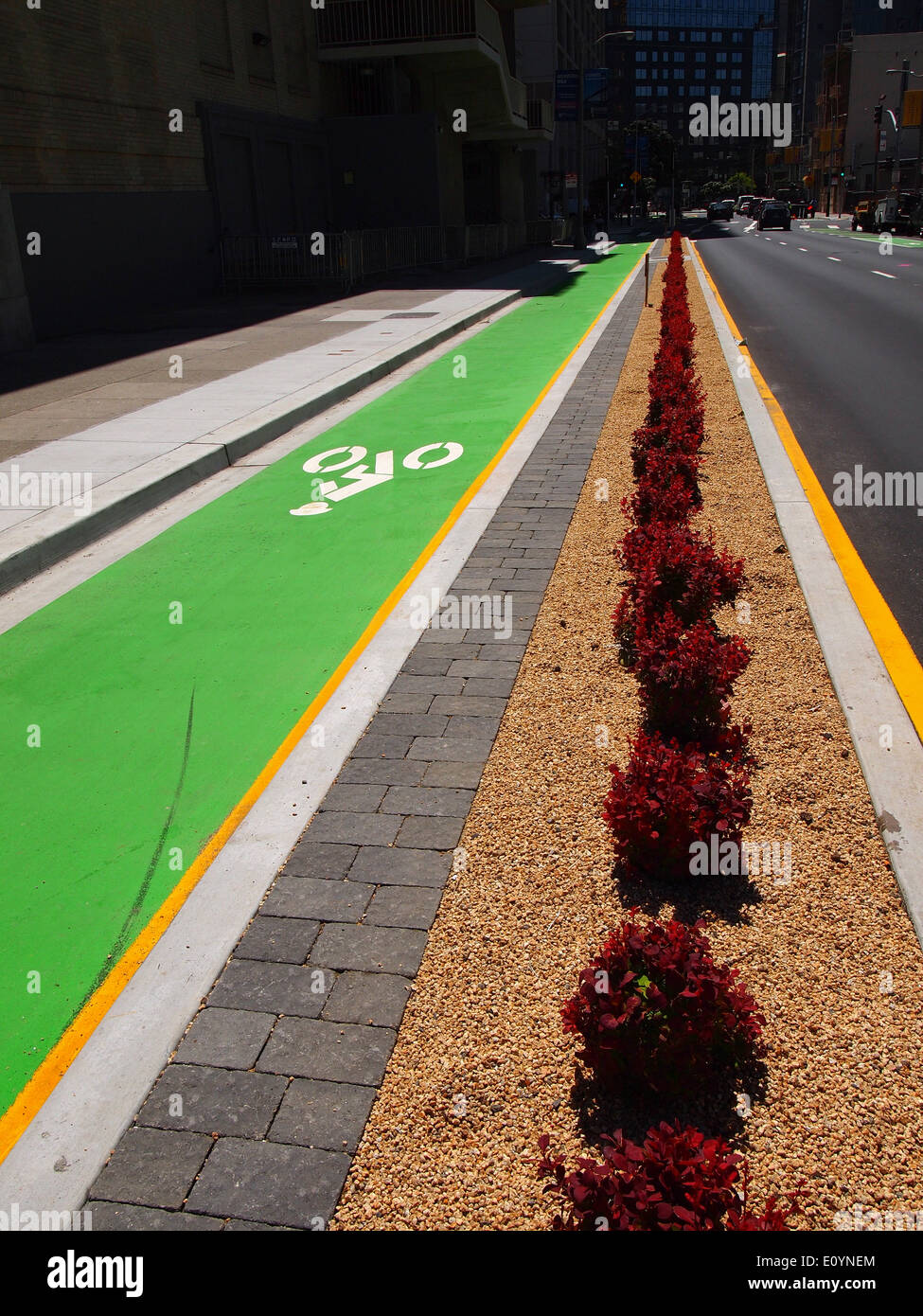green bikeway San Francisco Stock Photo - Alamy