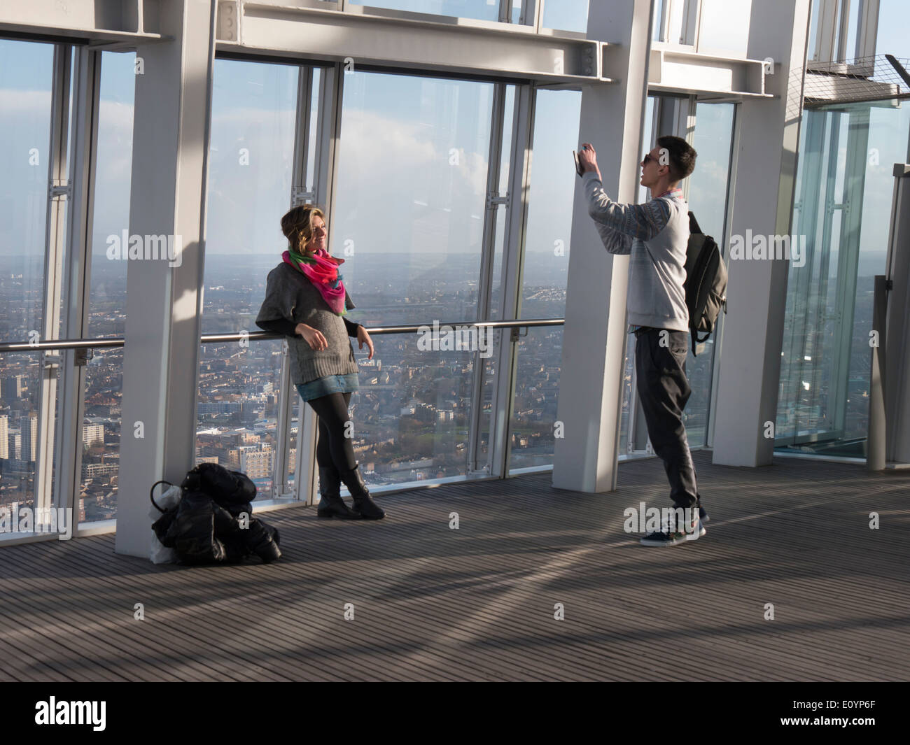 UK, England, London, Shard viewing platform interior Stock Photo - Alamy
