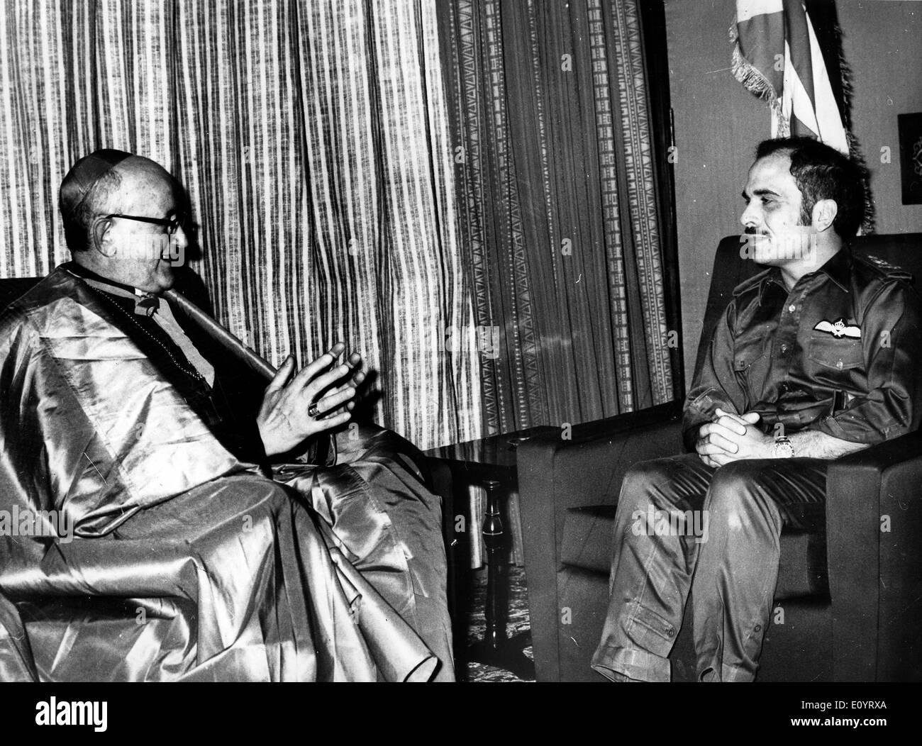 Apr 30, 1971; Jerusalem, Israel; KING HUSSEIN of Jordan meets the Latin ...