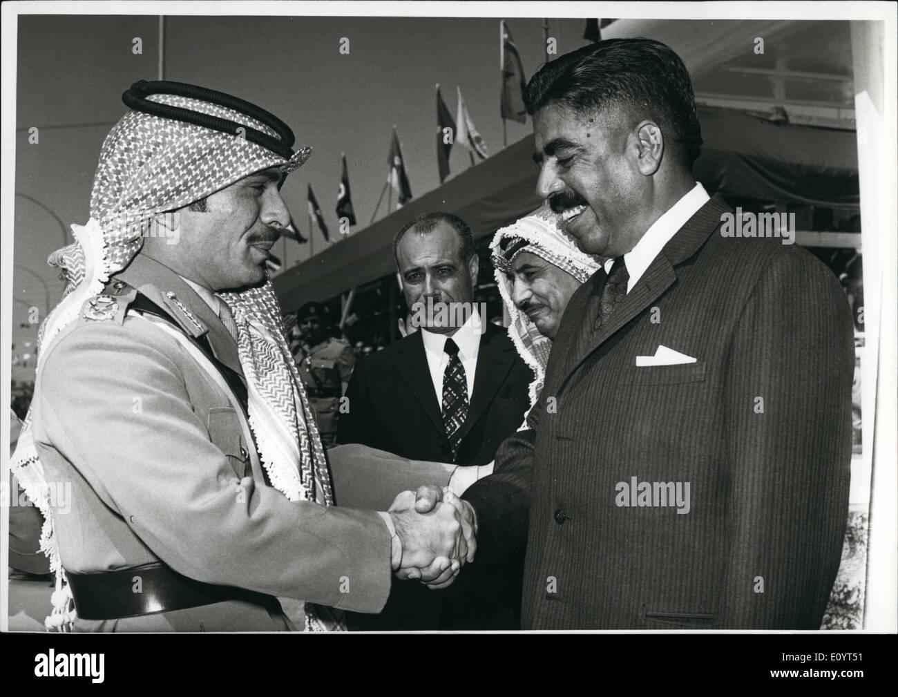 May 05, 1971 - King Hussein & Premier Wasfi Tell of Jordan Stock Photo ...