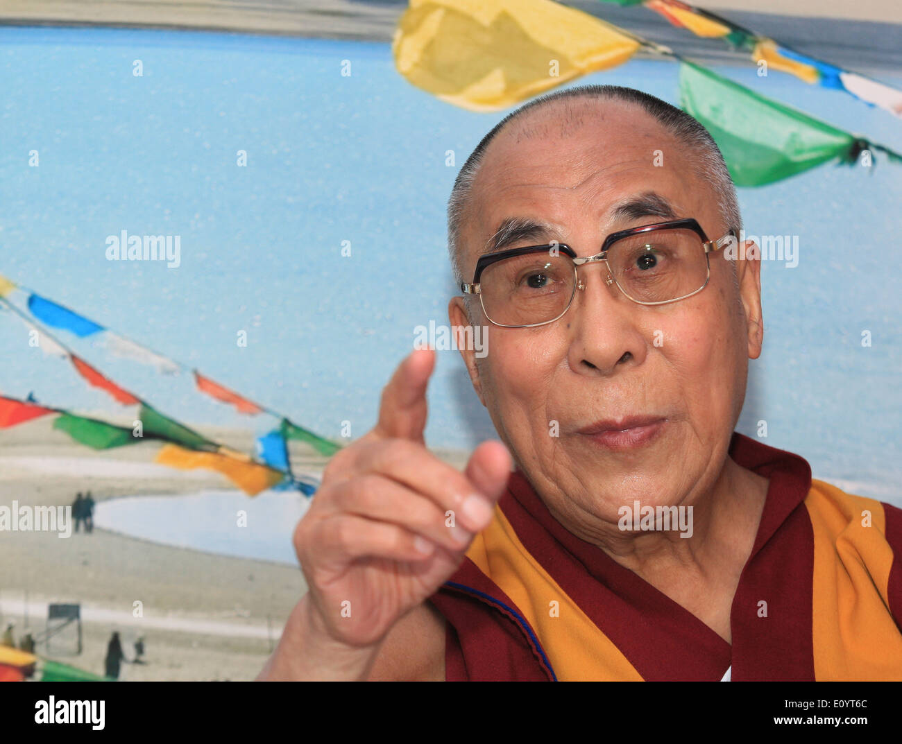 Tibetan spiritual leader the Dalai Lama gives a press conference at ...