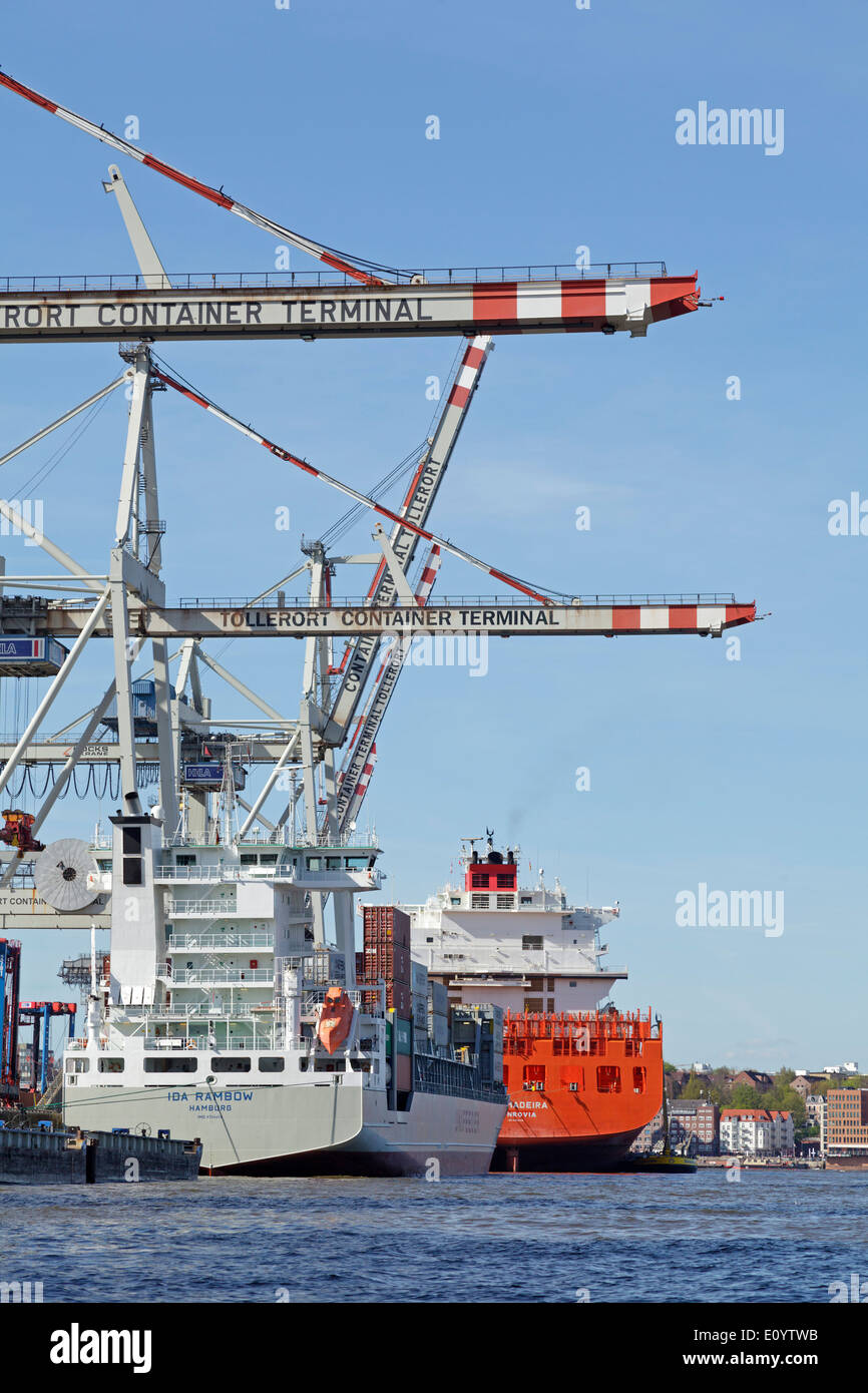 Container Terminal Tollerort, Harbour, Hamburg, Germany Stock Photo - Alamy