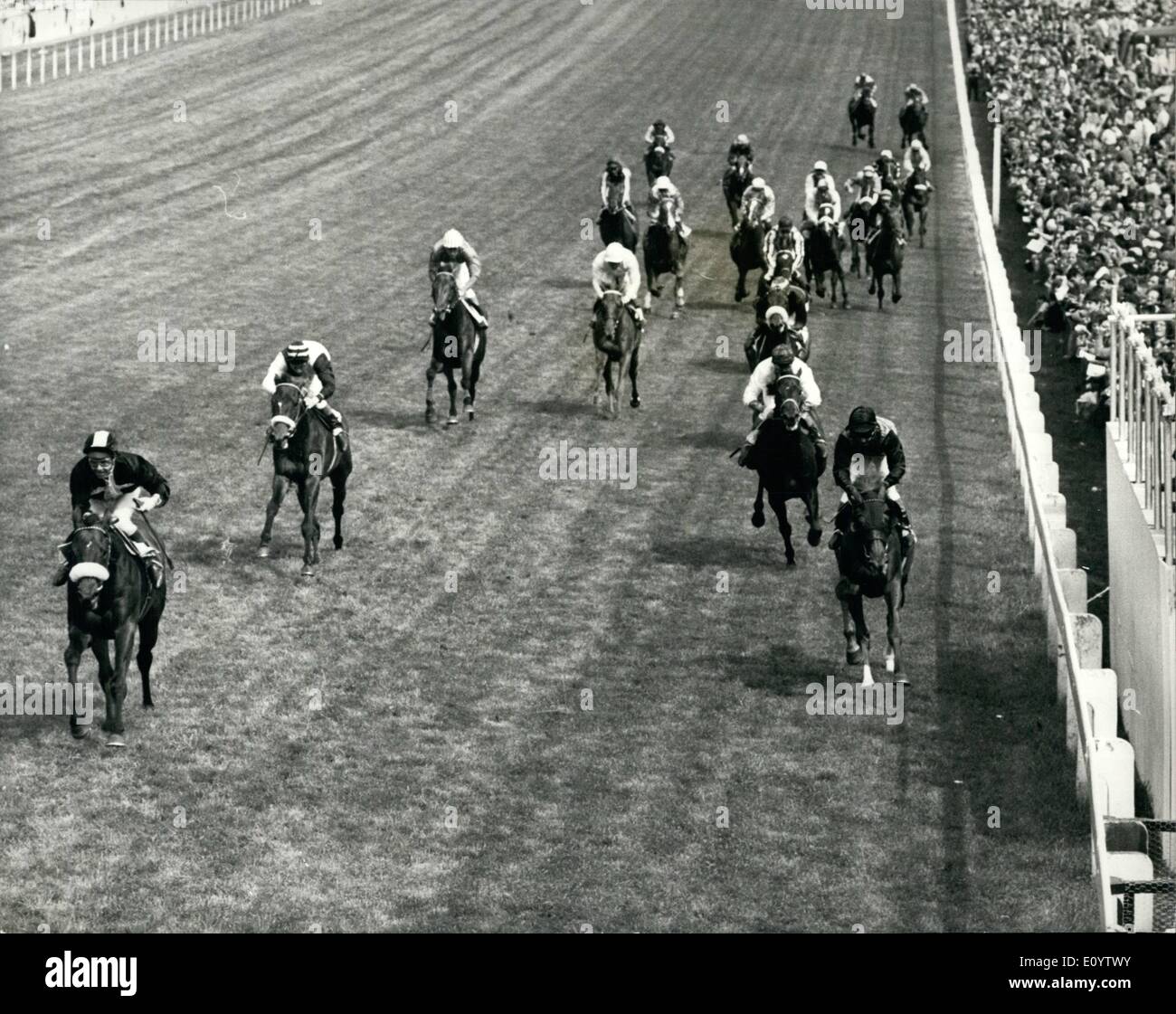 Jun. 06, 1971 - Mill Reef Wins The Derby: Photo shows The scene of ...
