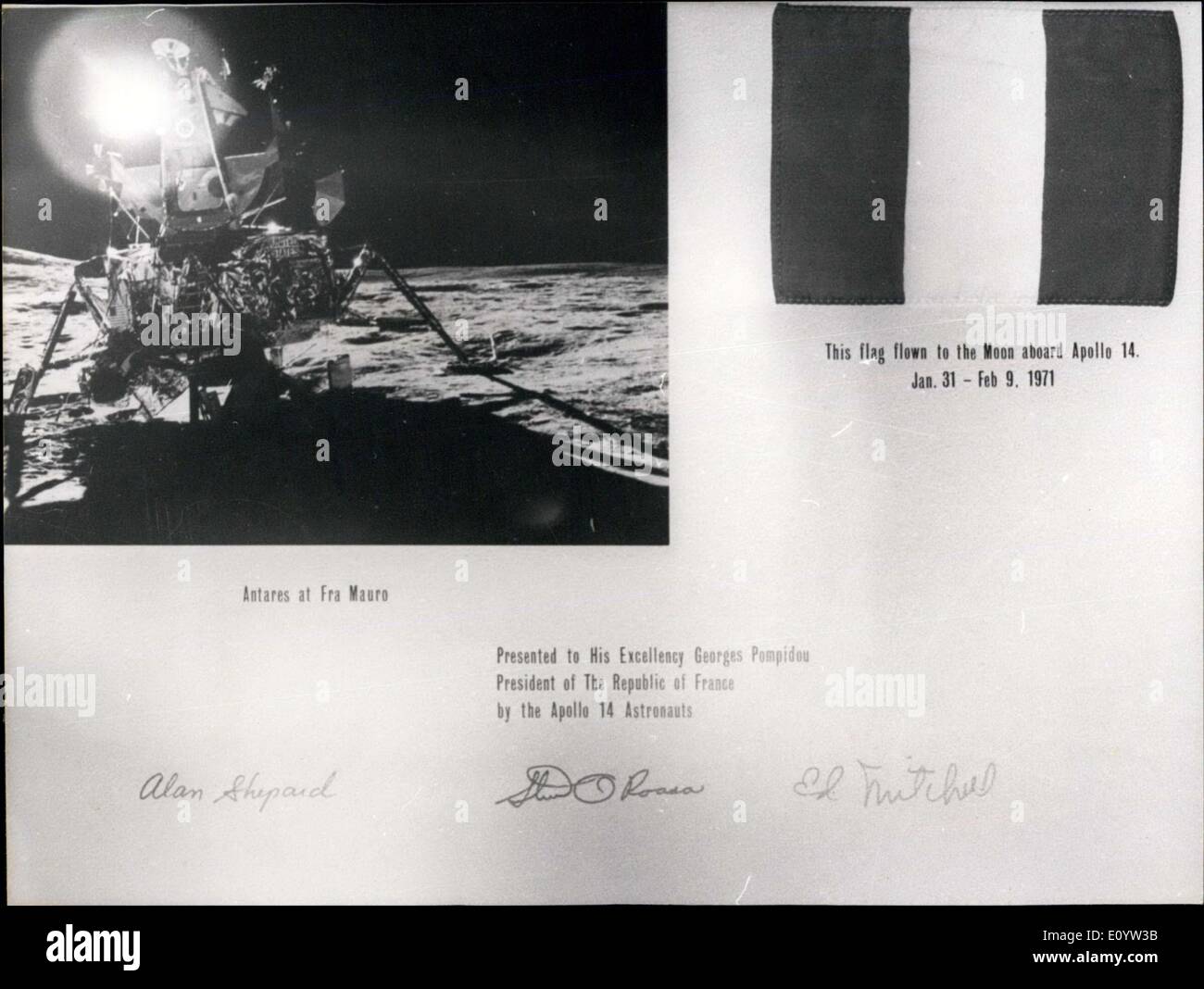 Jun. 22, 1971 - Souvenirs from Moon flight for Georges Pompidou Mr ...