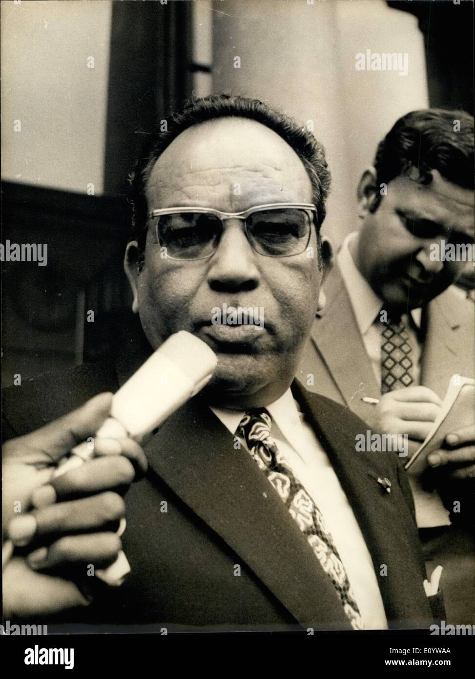 Jul. 07, 1971 - Mohamed Masmoudi, Tunisia's Minister of Foreign Affairs, arrived in Paris for a ...