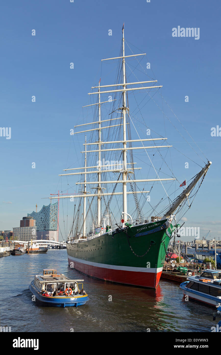 museum sailing ship ´Rickmer Rickmers´, Landungsbruecken (Jetties ...