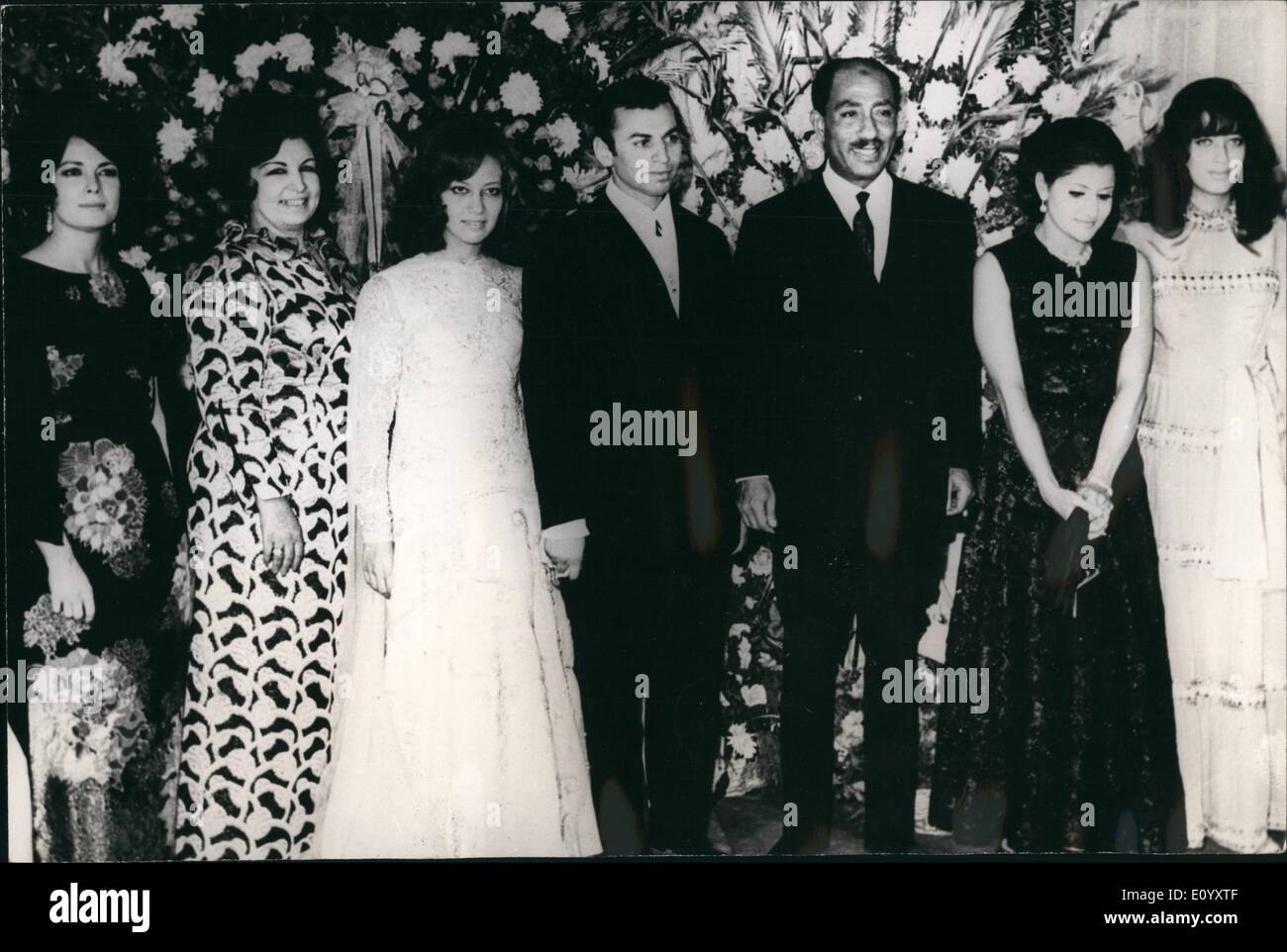 Oct. 10, 1971 - Engagement of the UAR President's daughter Loubna Anwar ...