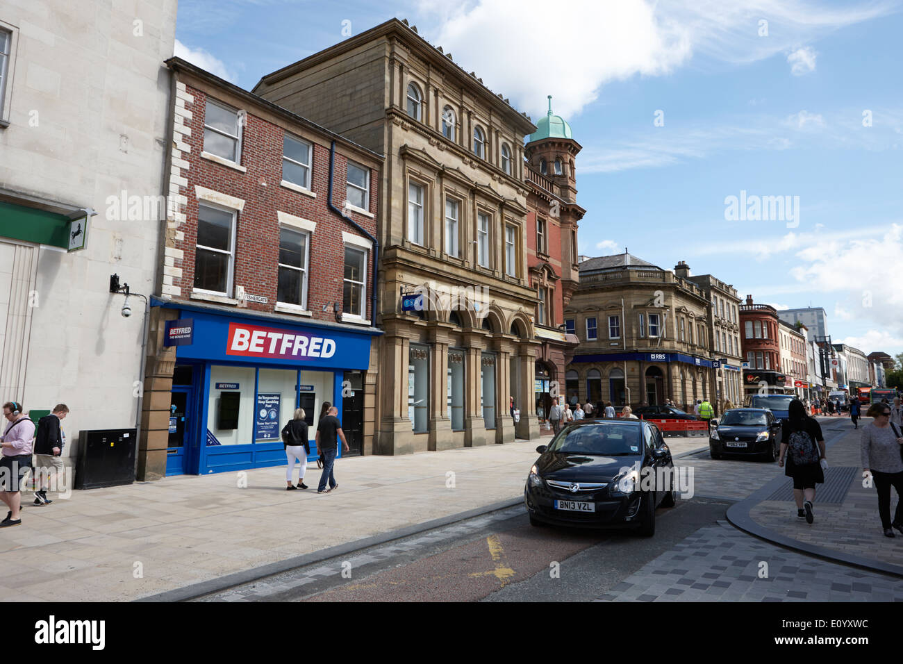 fishergate main shopping street area Preston Lancashire UK Stock Photo ...