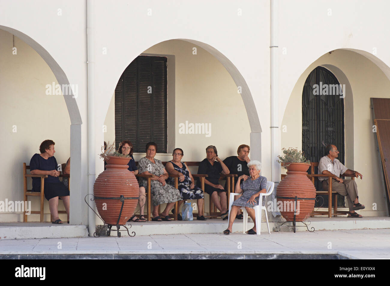 Local people, Rhodes Island, Afantou, Greece Stock Photo - Alamy