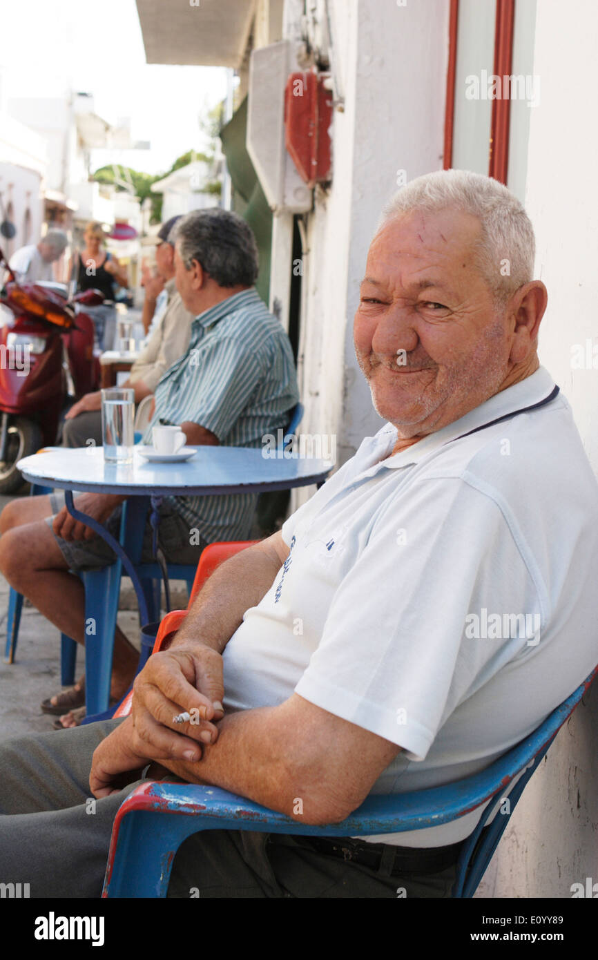 Local man, Smiling, Rhodes Island, Afantou, Greece Stock Photo - Alamy