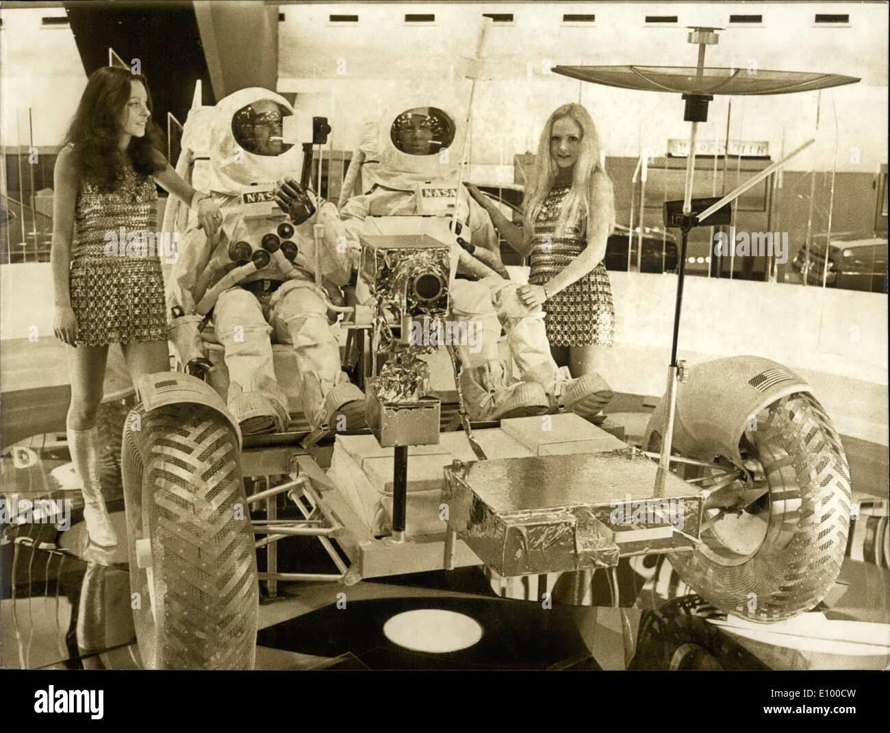 Jan. 13, 1972 - Models with new Jeep vehicle for the moon Stock Photo ...