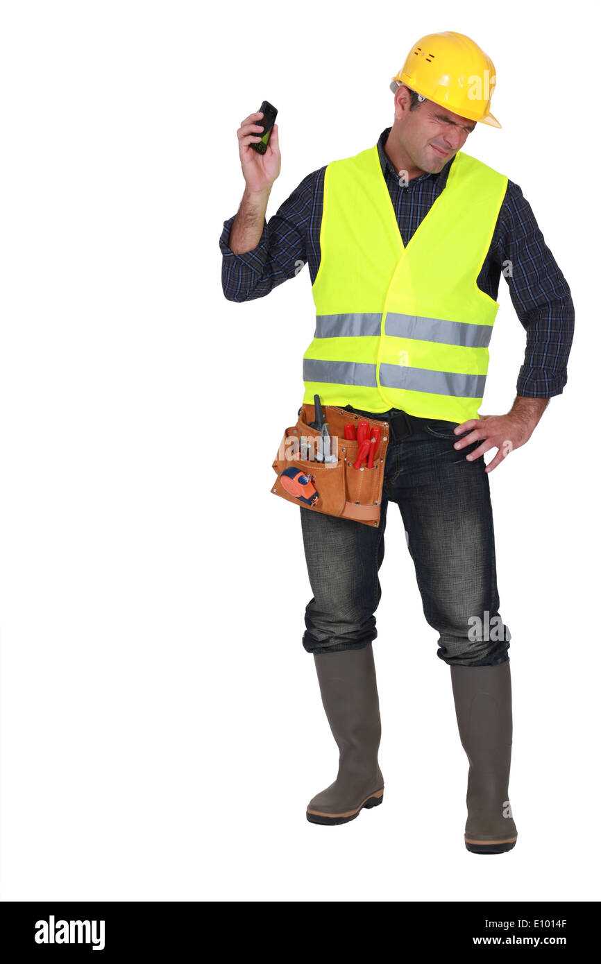 Young male worker being Cut Out Stock Images & Pictures - Alamy