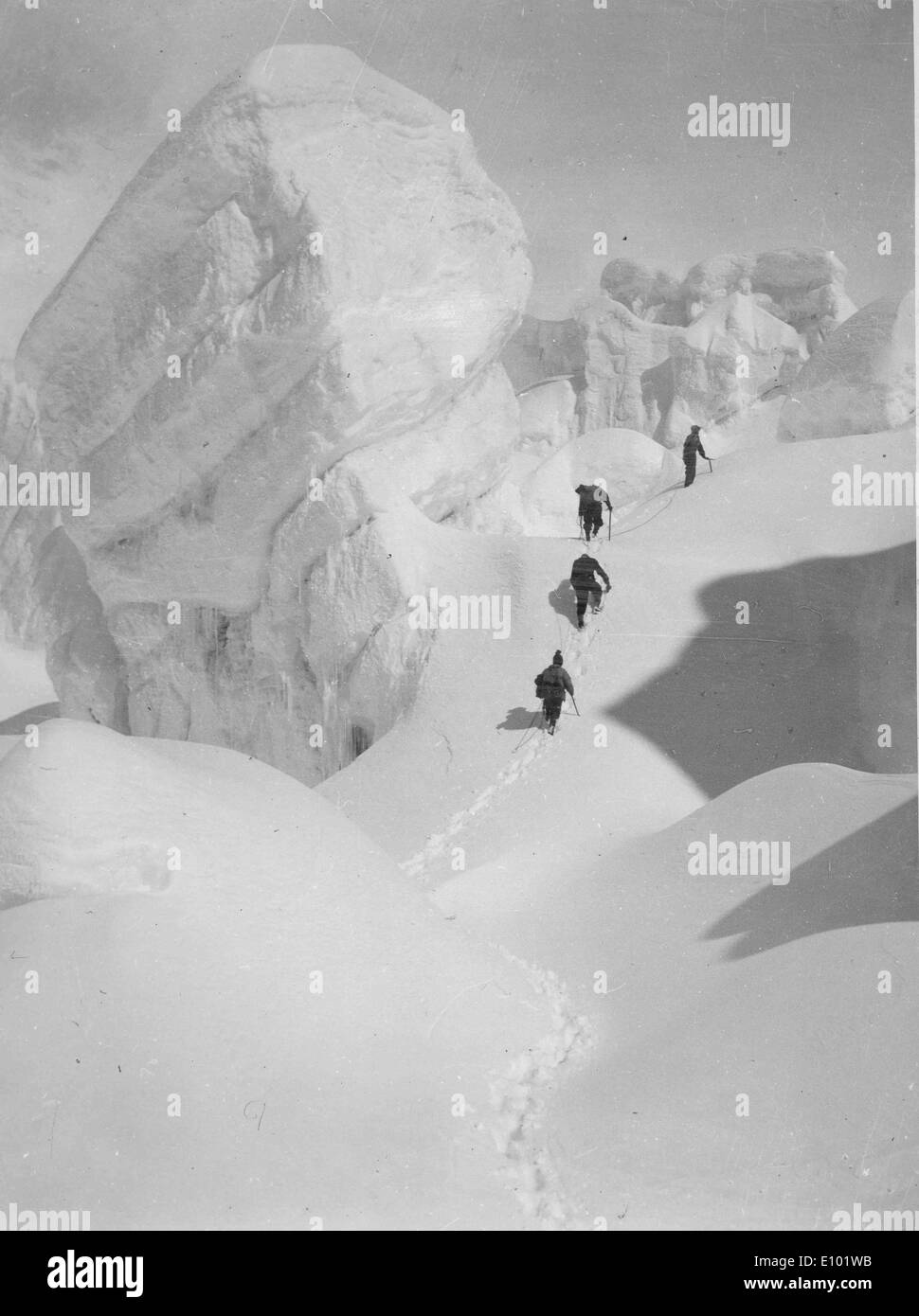 MOUNT EVEREST explorers climb the Earth's highest mountain, tied ...