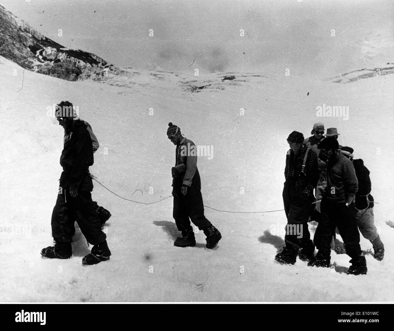 MOUNT EVEREST explorers climb the Earth's highest mountain, tied ...