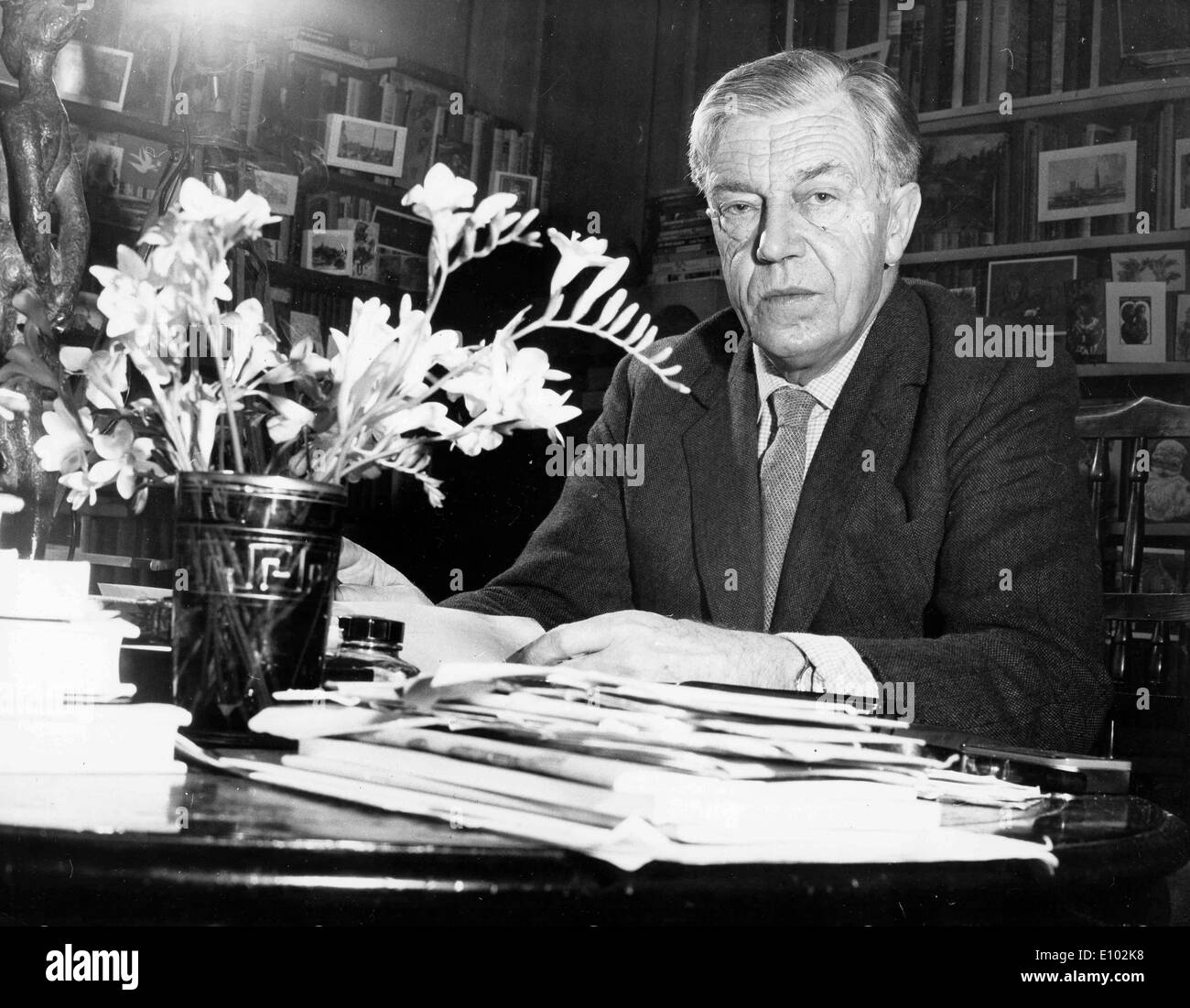 Writer Cecil Day-Lewis in his study Stock Photo - Alamy