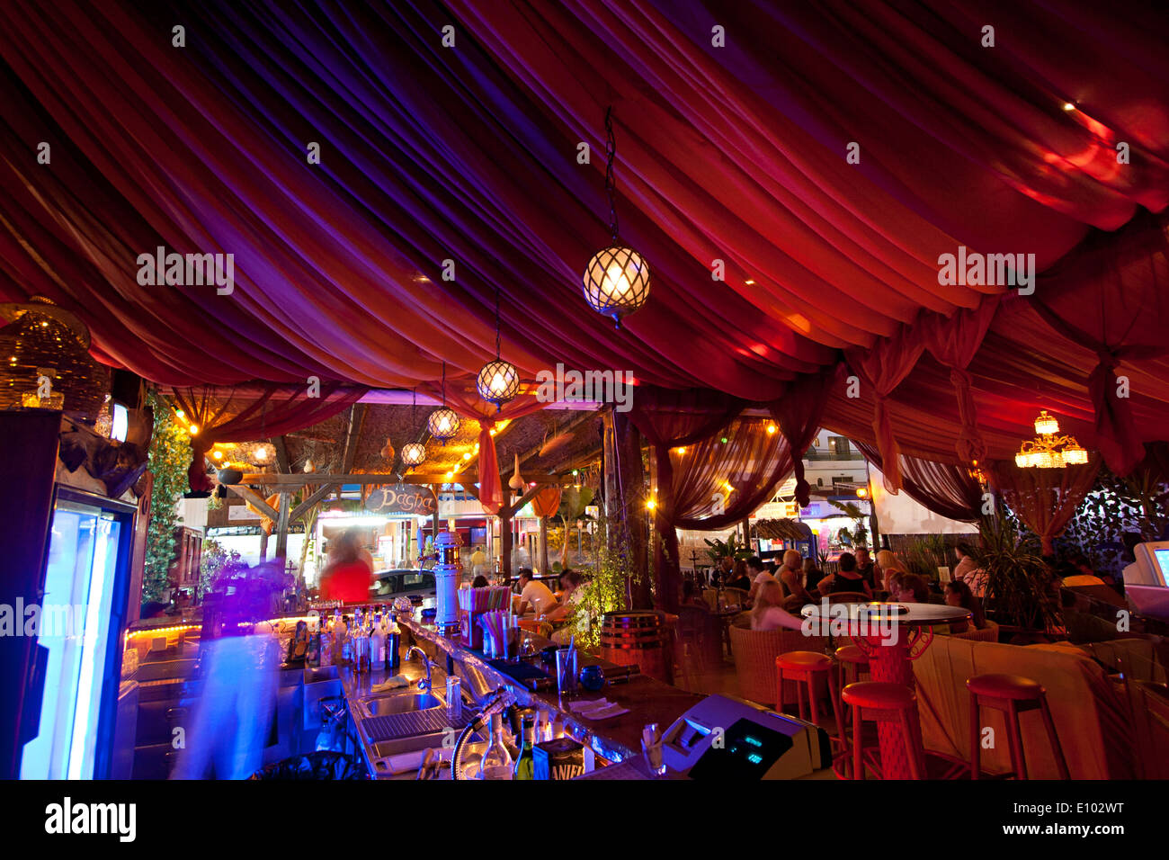 Bar Interior, Rhodes Island,Faliraki, Greece Stock Photo - Alamy