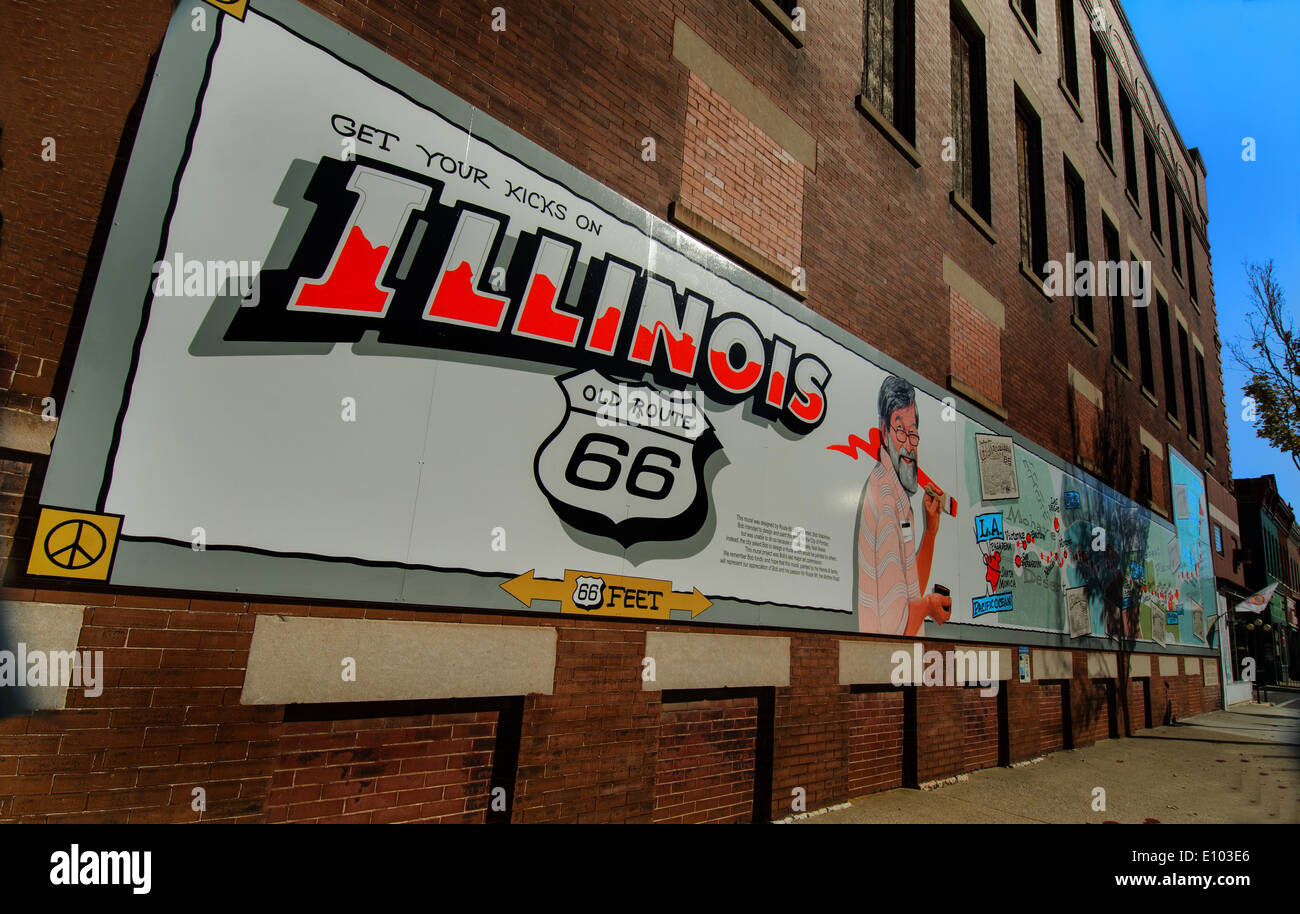 The Bob Waldmire Memorial mural in Pontiac, Illinois , a town along ...
