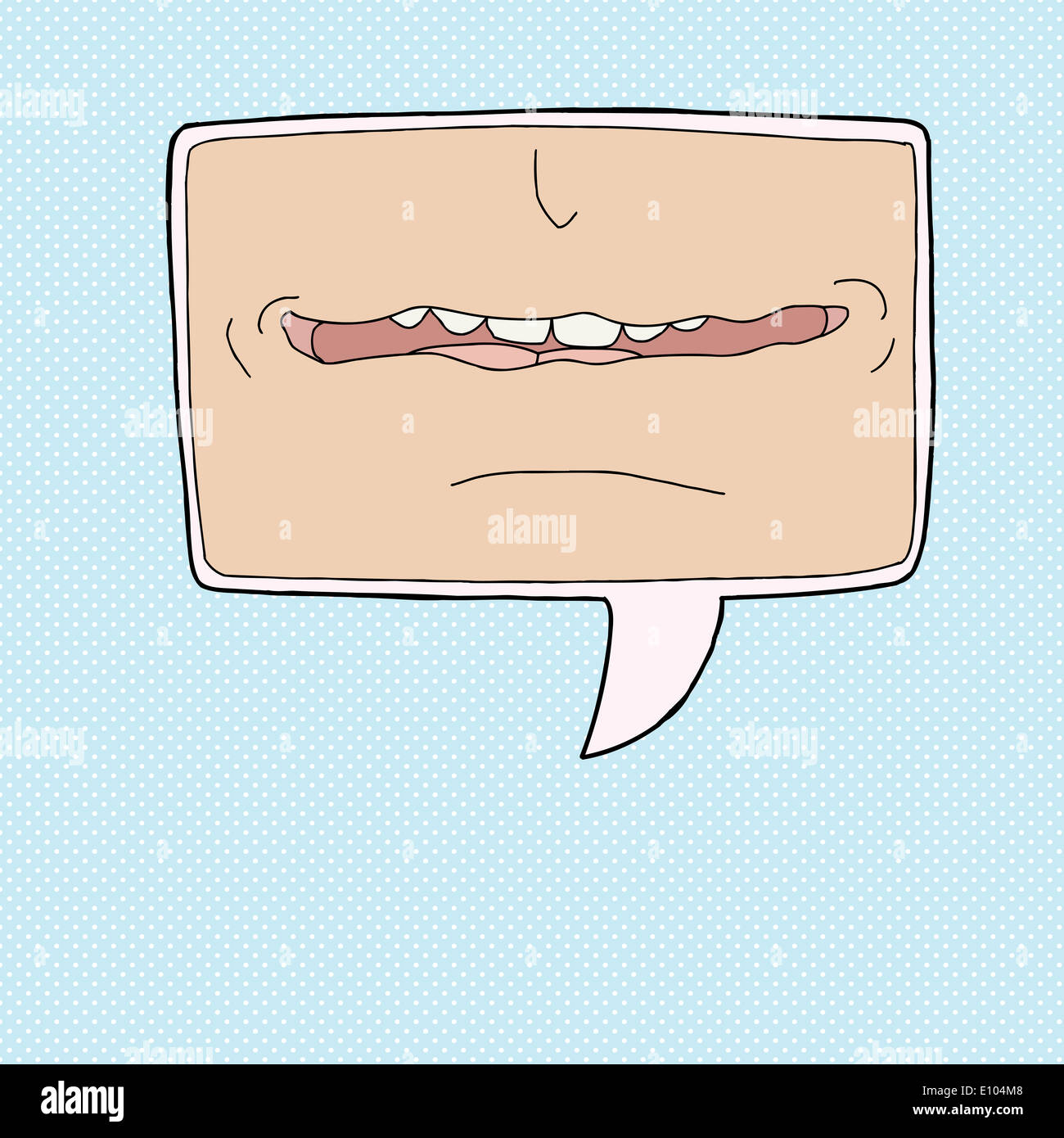 Single talkative mouth in cartoon word bubble Stock Photo - Alamy