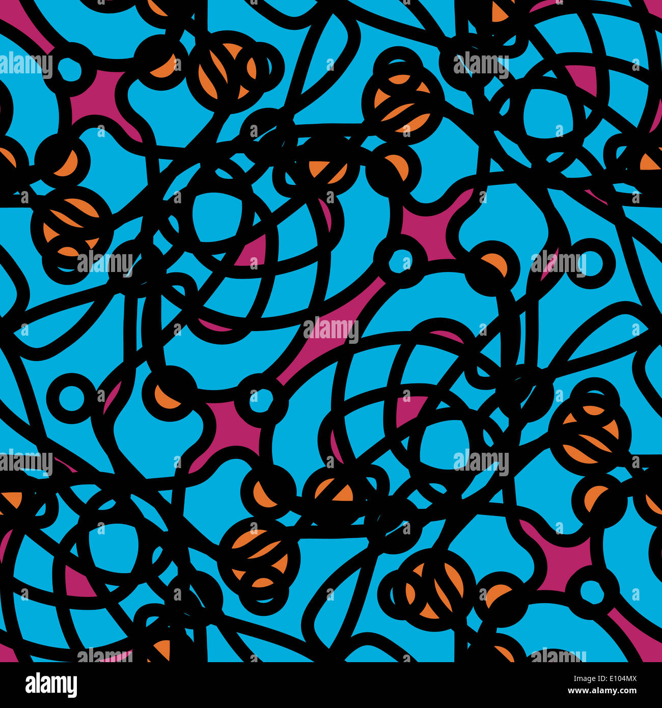 Seamless blue organic shapes over purple background pattern Stock Photo ...