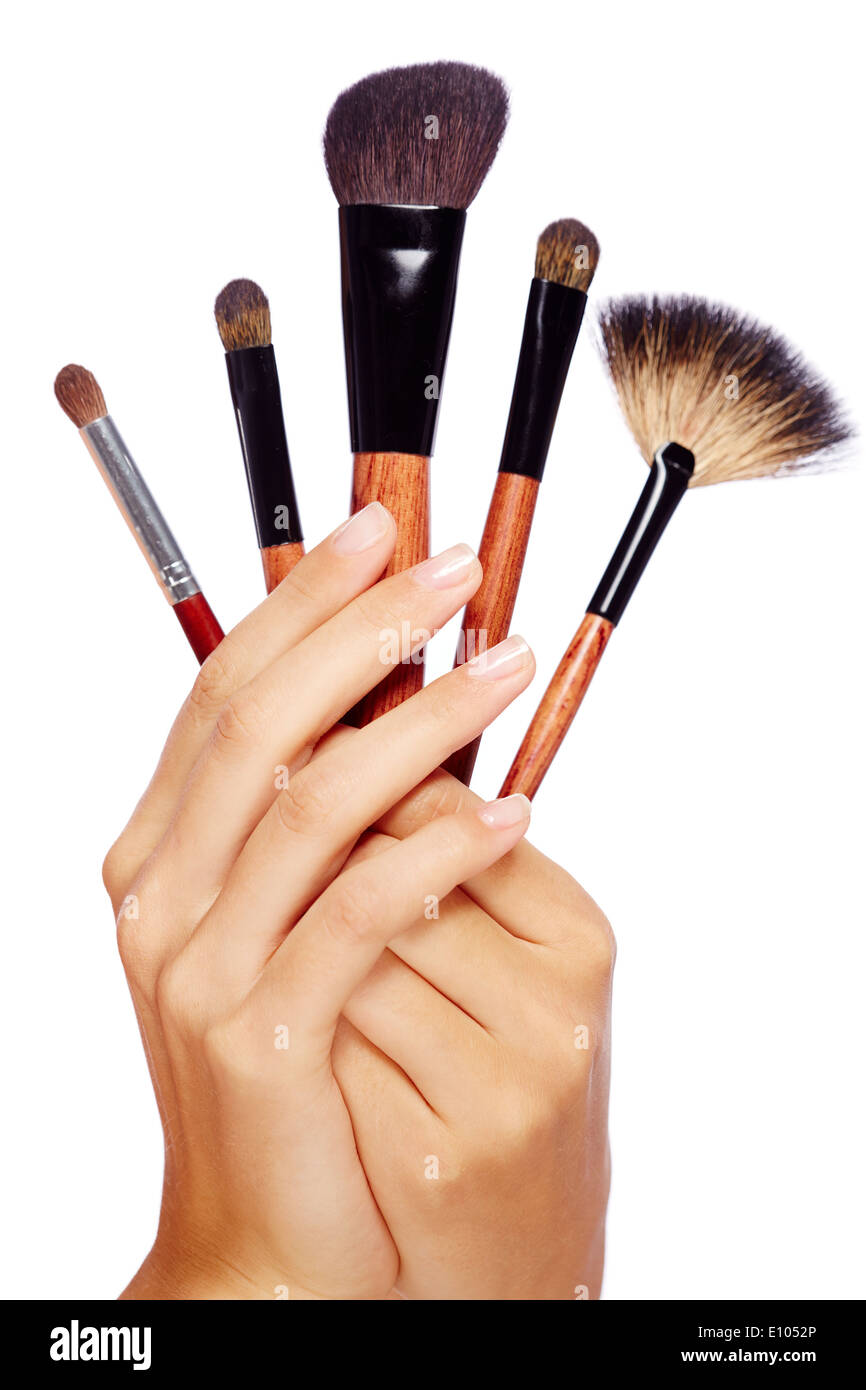 Image of female hand with beauty tools in isolation Stock Photo - Alamy