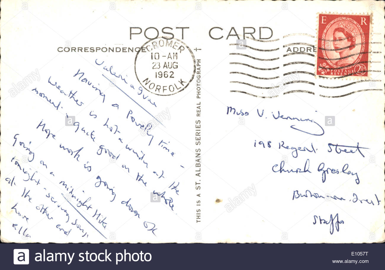 Reverse Side Of Postcard Stock Photos & Reverse Side Of Postcard Stock ...