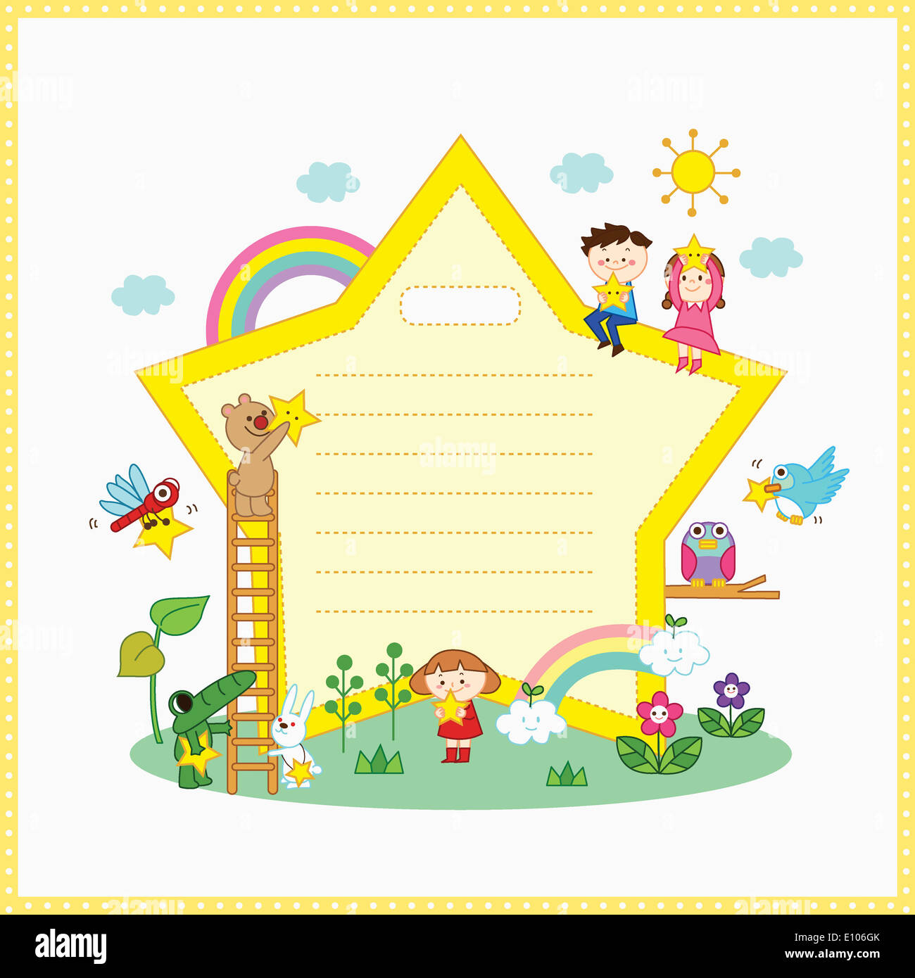 a letter template with a star Stock Photo - Alamy