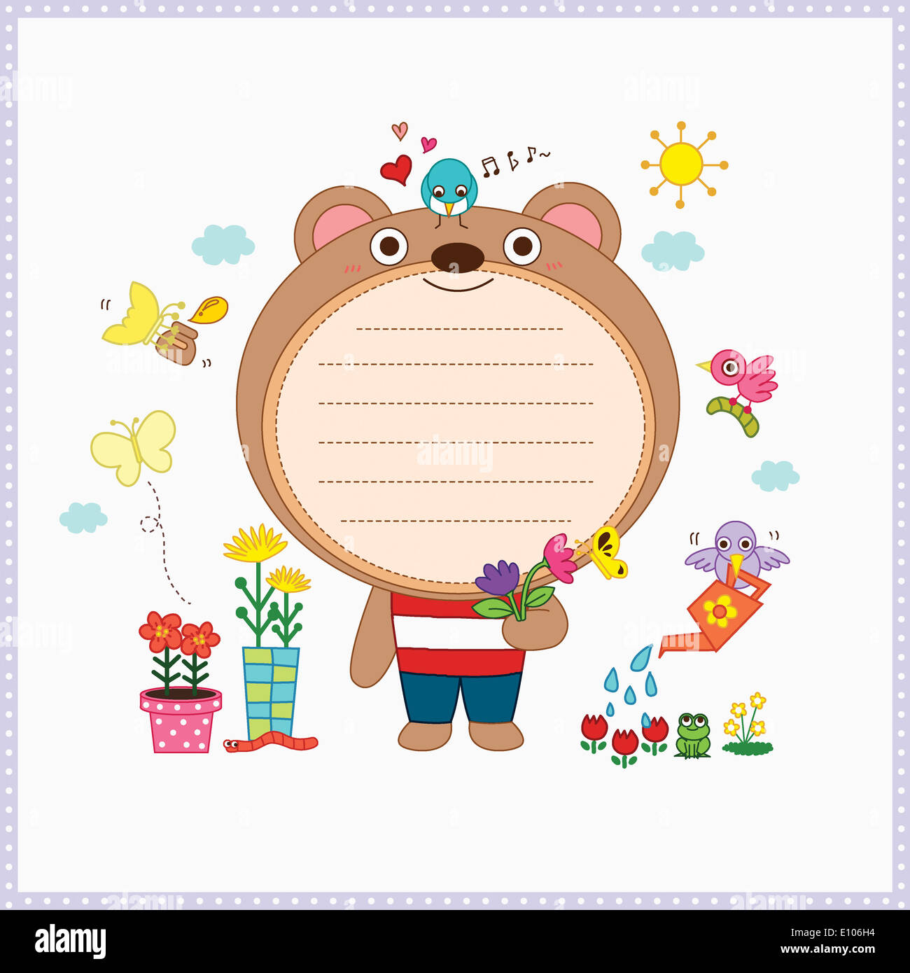 a letter template with a teddy bear Stock Photo - Alamy