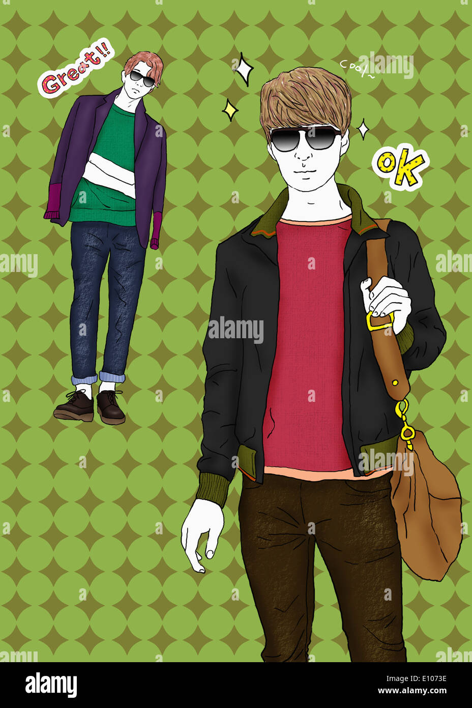 people wearing different men's clothing styles Stock Photo - Alamy