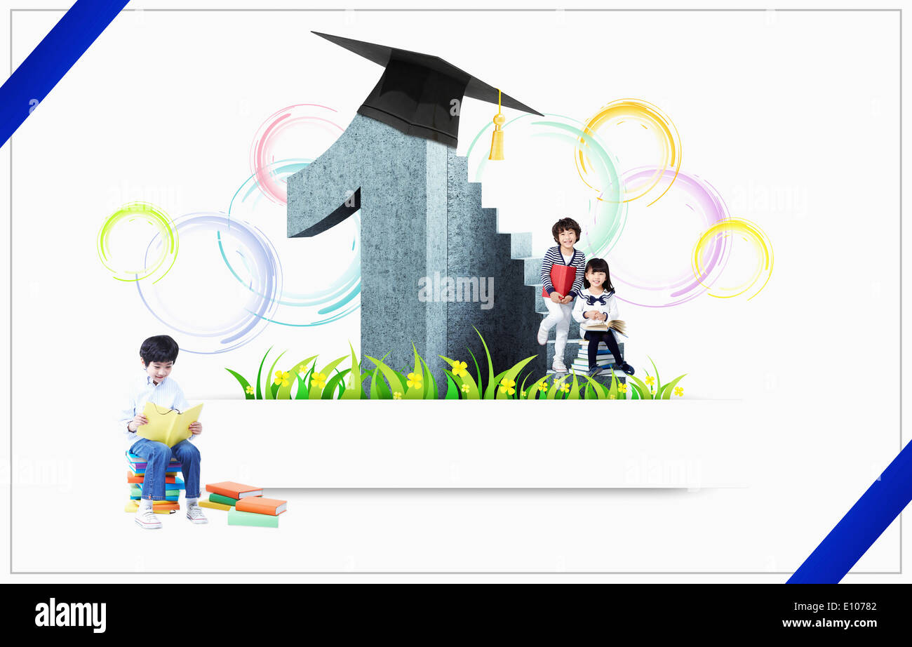 a graduation template with the number one Stock Photo - Alamy