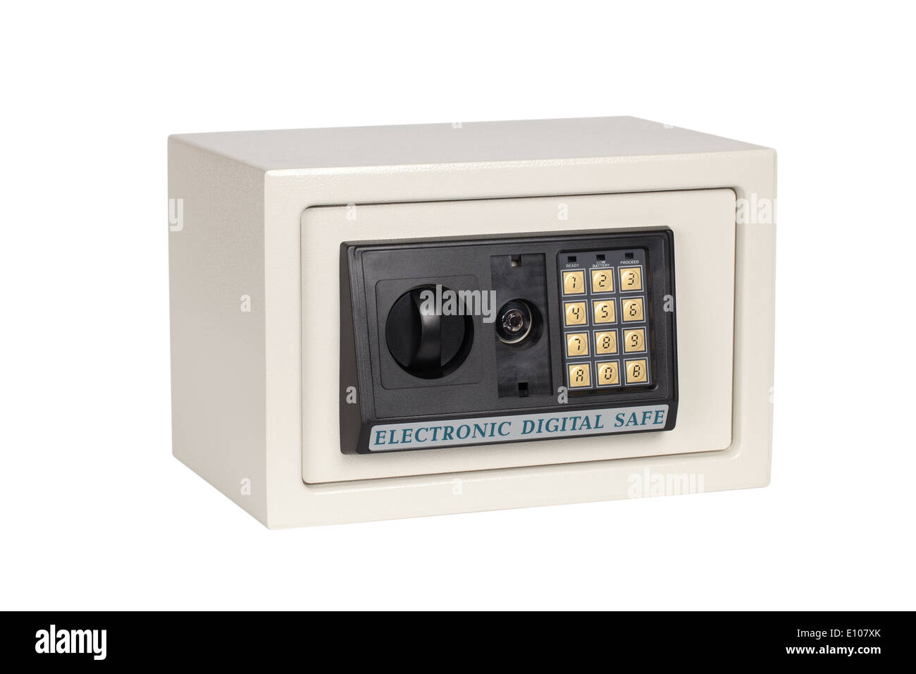 electronic digital safe isolated on white background Stock Photo - Alamy