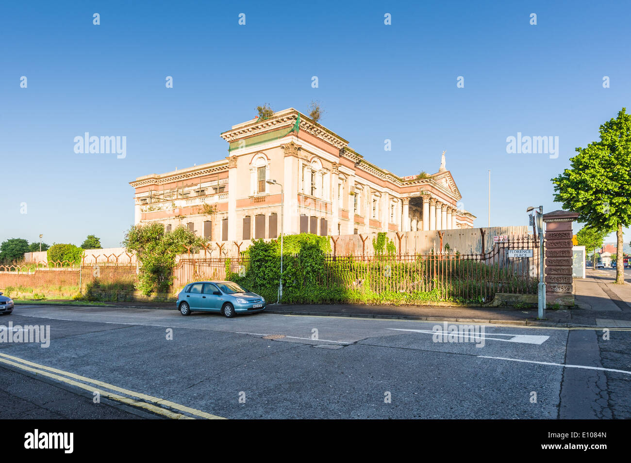 The facade of the now derelict Crumlin Road Courthouse Belfast Stock ...
