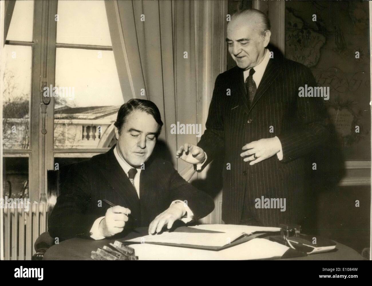 Feb. 12, 1970 - They are at the US Embassy in Paris. Shriver is the US ...