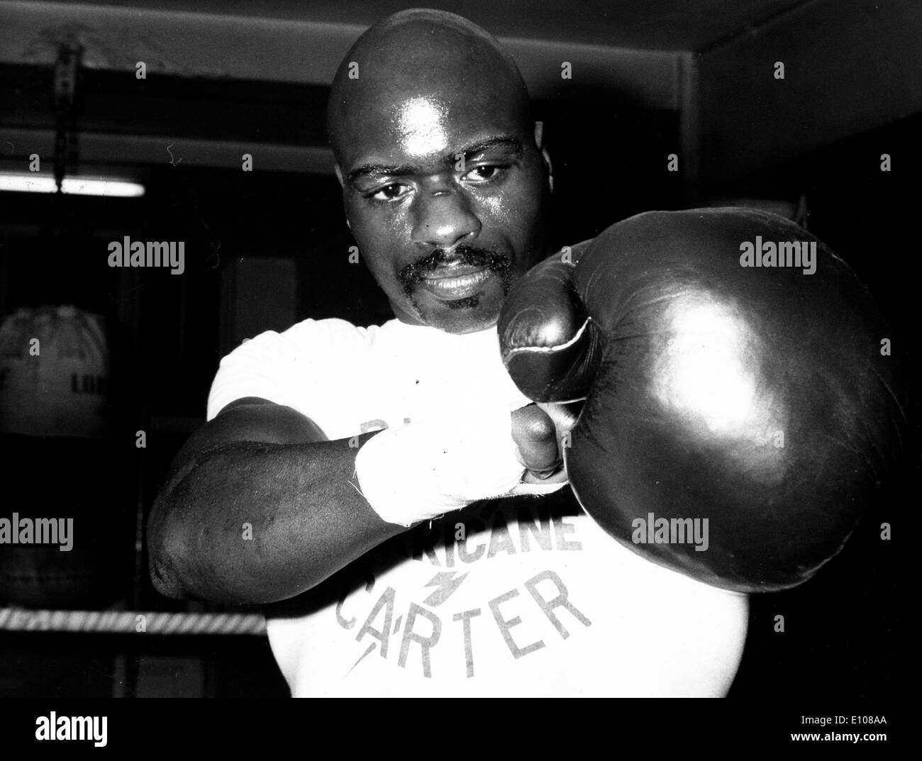 Boxer Rubin 'Hurricane' Carter trains Stock Photo - Alamy