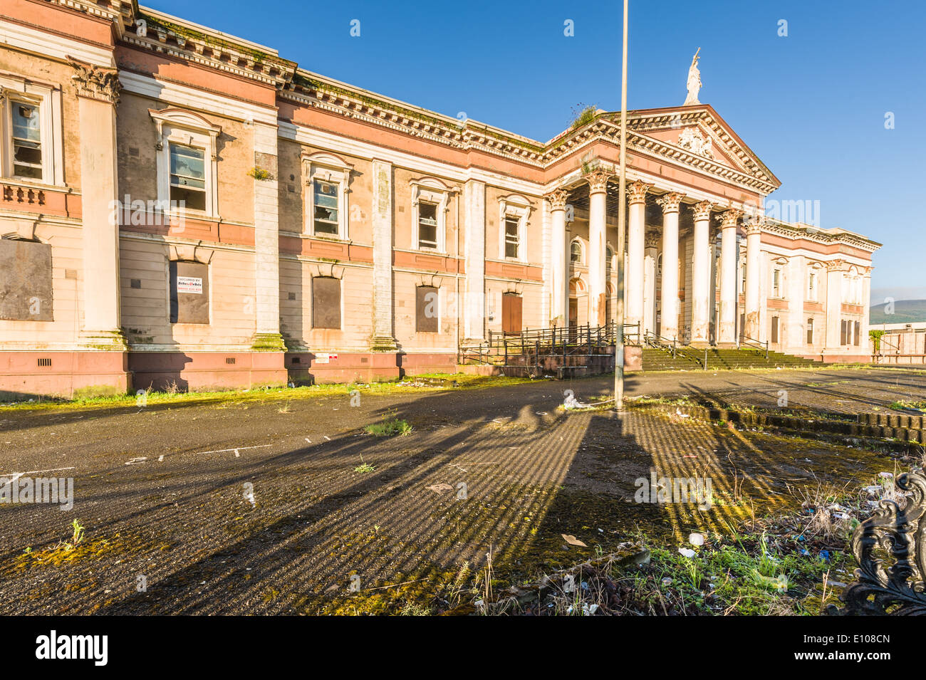 The facade of the now derelict Crumlin Road Courthouse Belfast Stock ...
