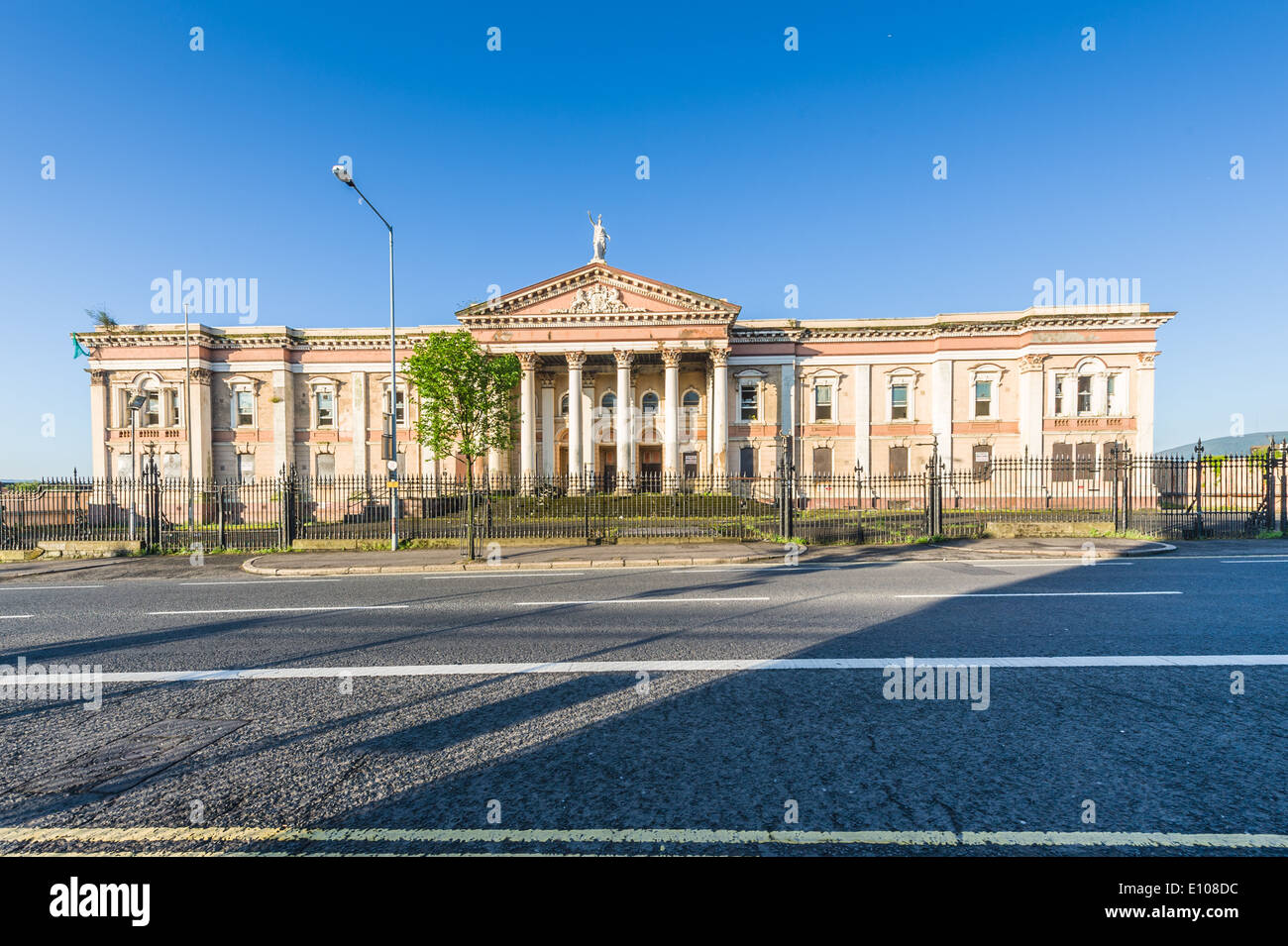 The facade of the now derelict Crumlin Road Courthouse Belfast Stock ...