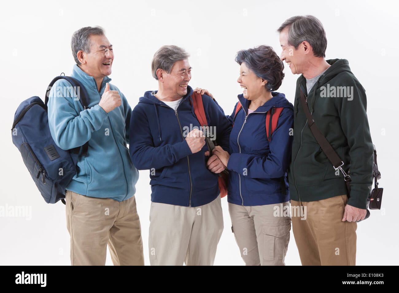 One woman and three men hi-res stock photography and images - Alamy