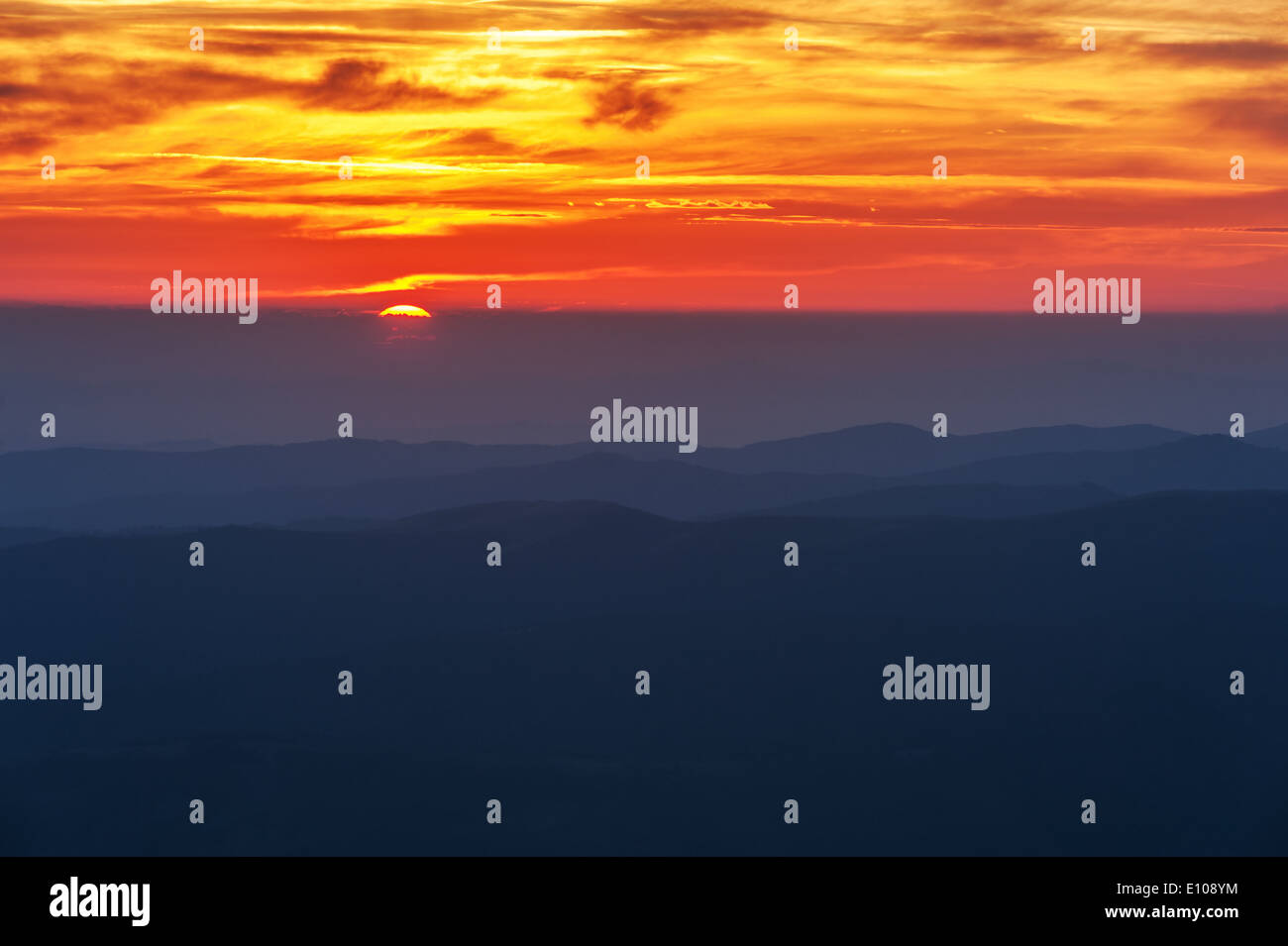 beauty blue sunset on mountain Stock Photo - Alamy
