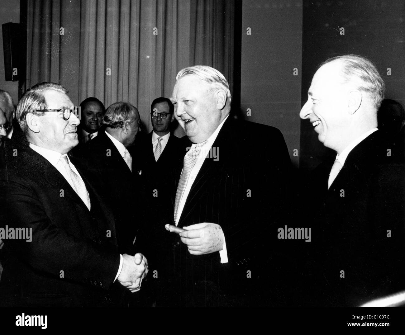 Chancellor Ludwig Erhard with Karl Blessing Stock Photo - Alamy
