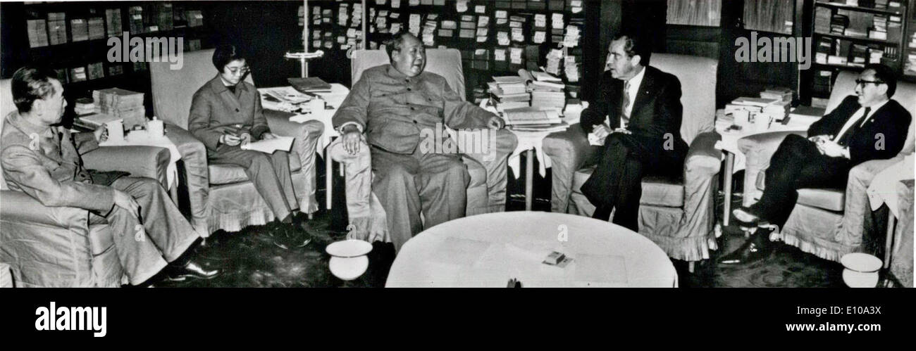 Feb. 15, 1972 - Beijing, China - (L-R) Chinese Premier ZHOU ENLAI ...