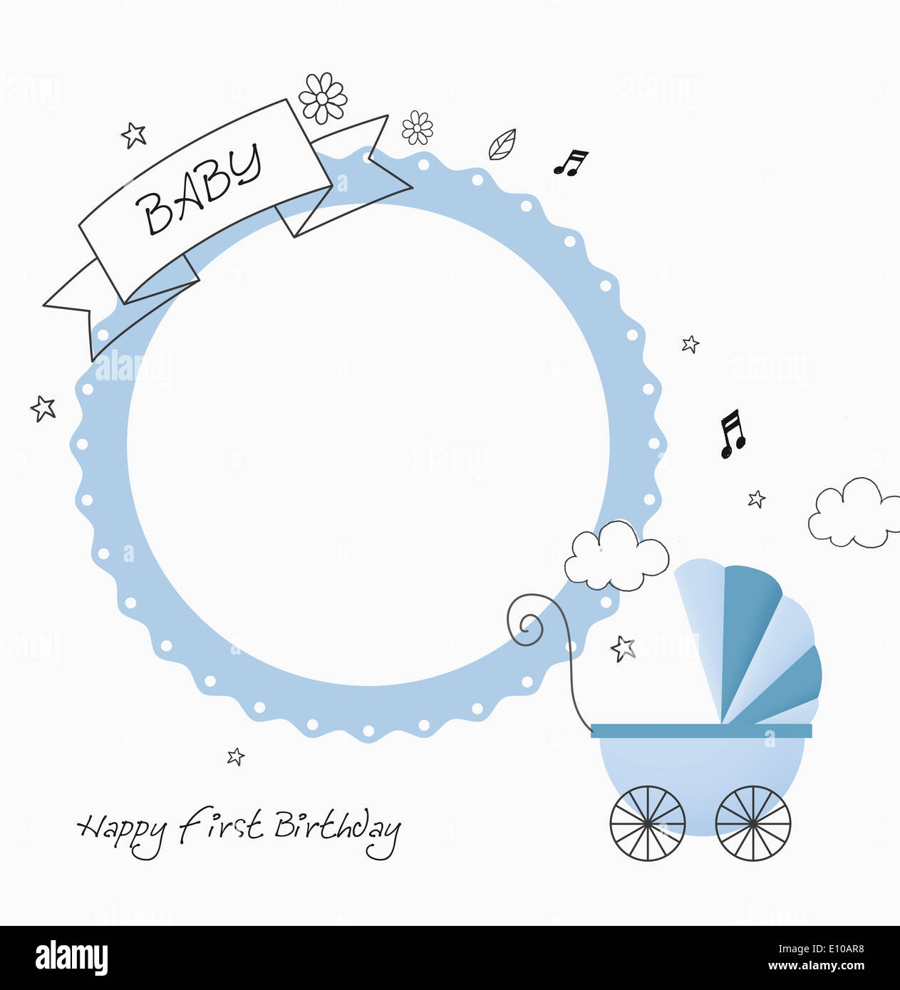 a card template wishing happy first birthday Stock Photo - Alamy