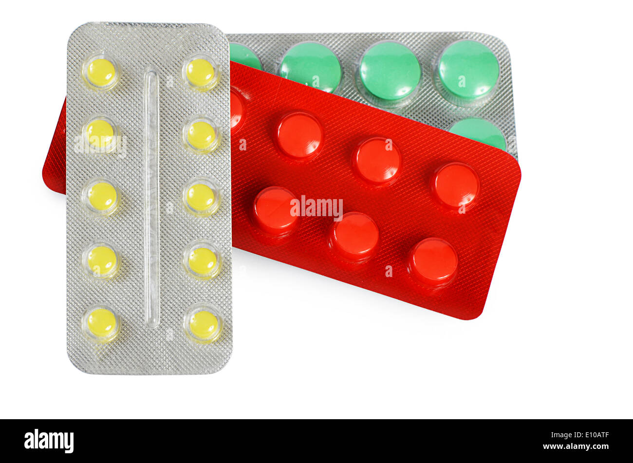 Tablets in packing isolated on white background Stock Photo - Alamy