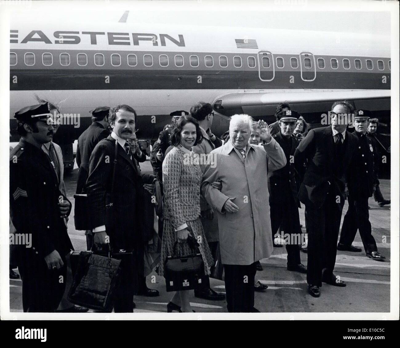 Apr. 03, 1972 - Charles Chaplin & wife Oona arrived at New York's JFK ...
