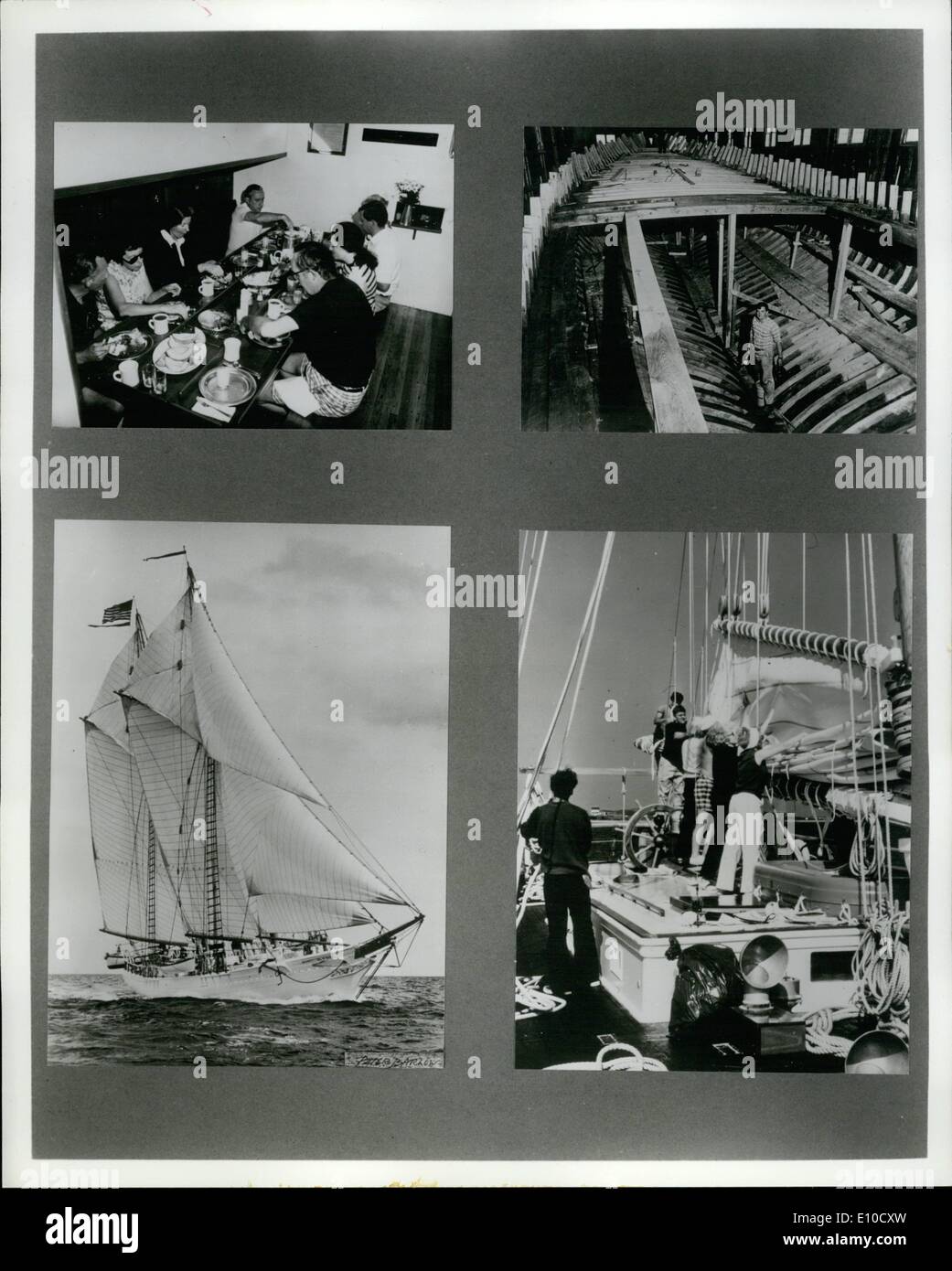 Apr. 04, 1972 - Top left: Guests aboard the Bill of Rights eat from ...