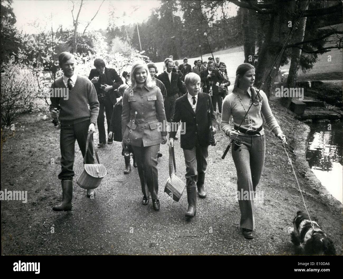 Apr. 17, 1972 - The royal family of Luxembourg goes fishing on the ...