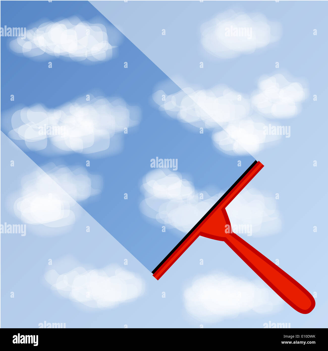 Window cleaning background with blue sky and white clouds Stock Photo ...