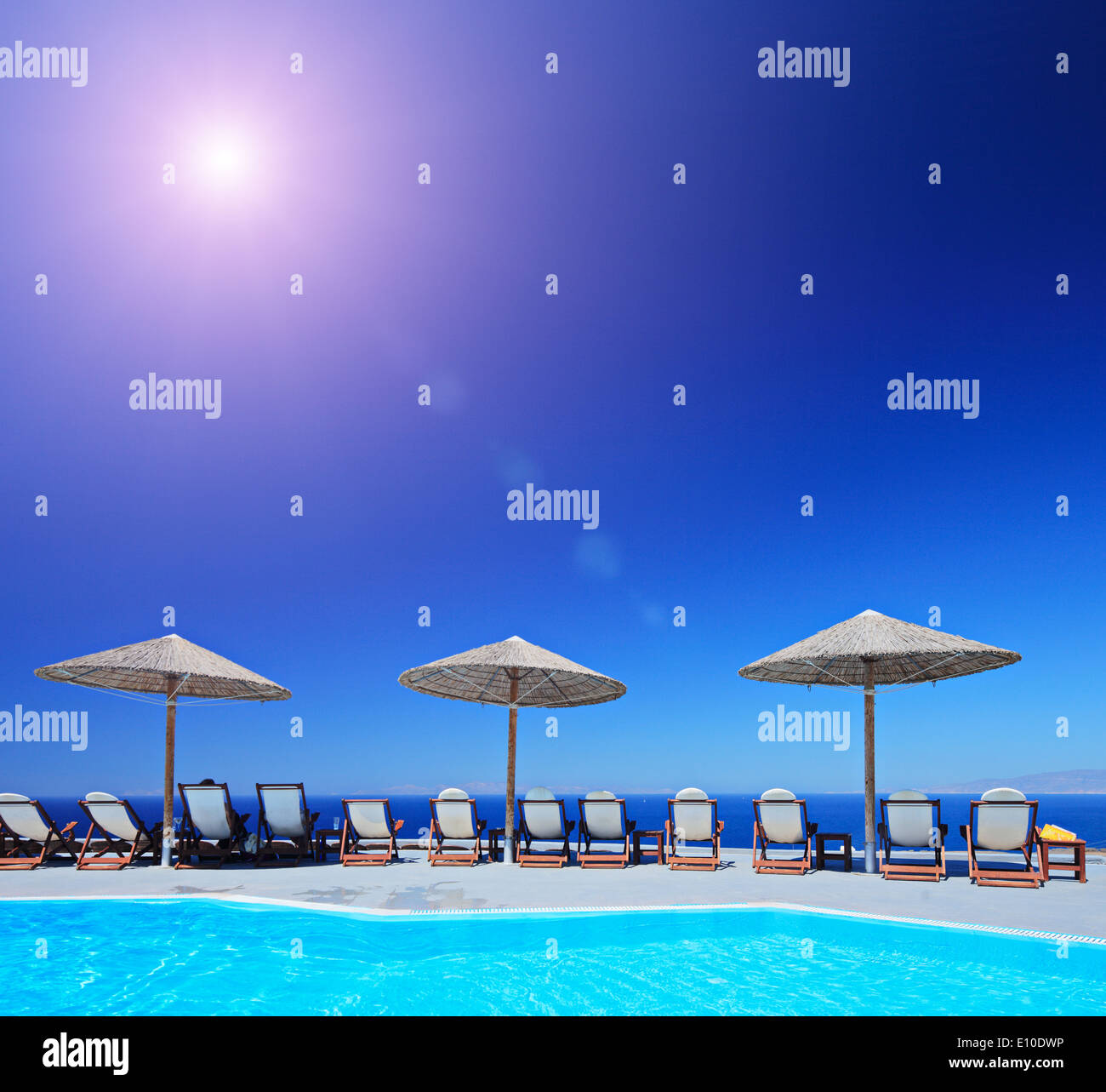 Day view of a pool with sea view hi-res stock photography and images ...