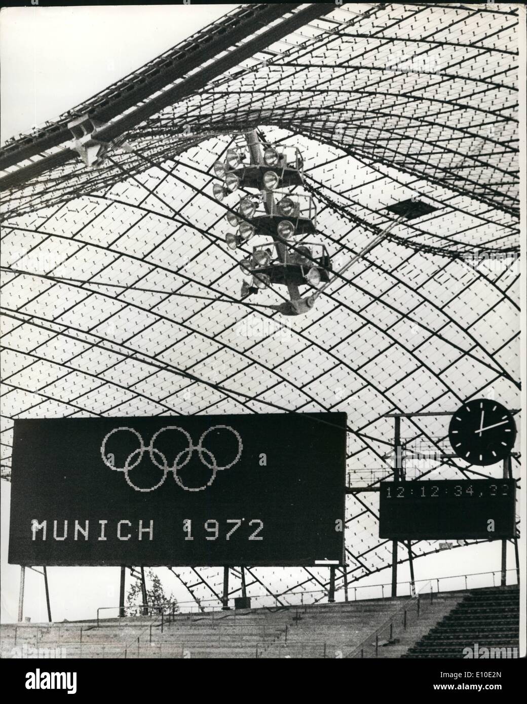 May 05, 1972 - Olympic score board tested.: The Olympic score board at ...