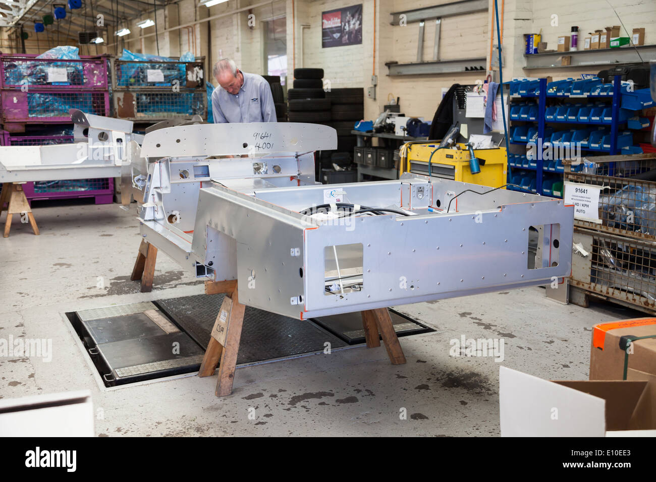 A Morgan car chassis being hand built out of aluminum at the Morgan ...